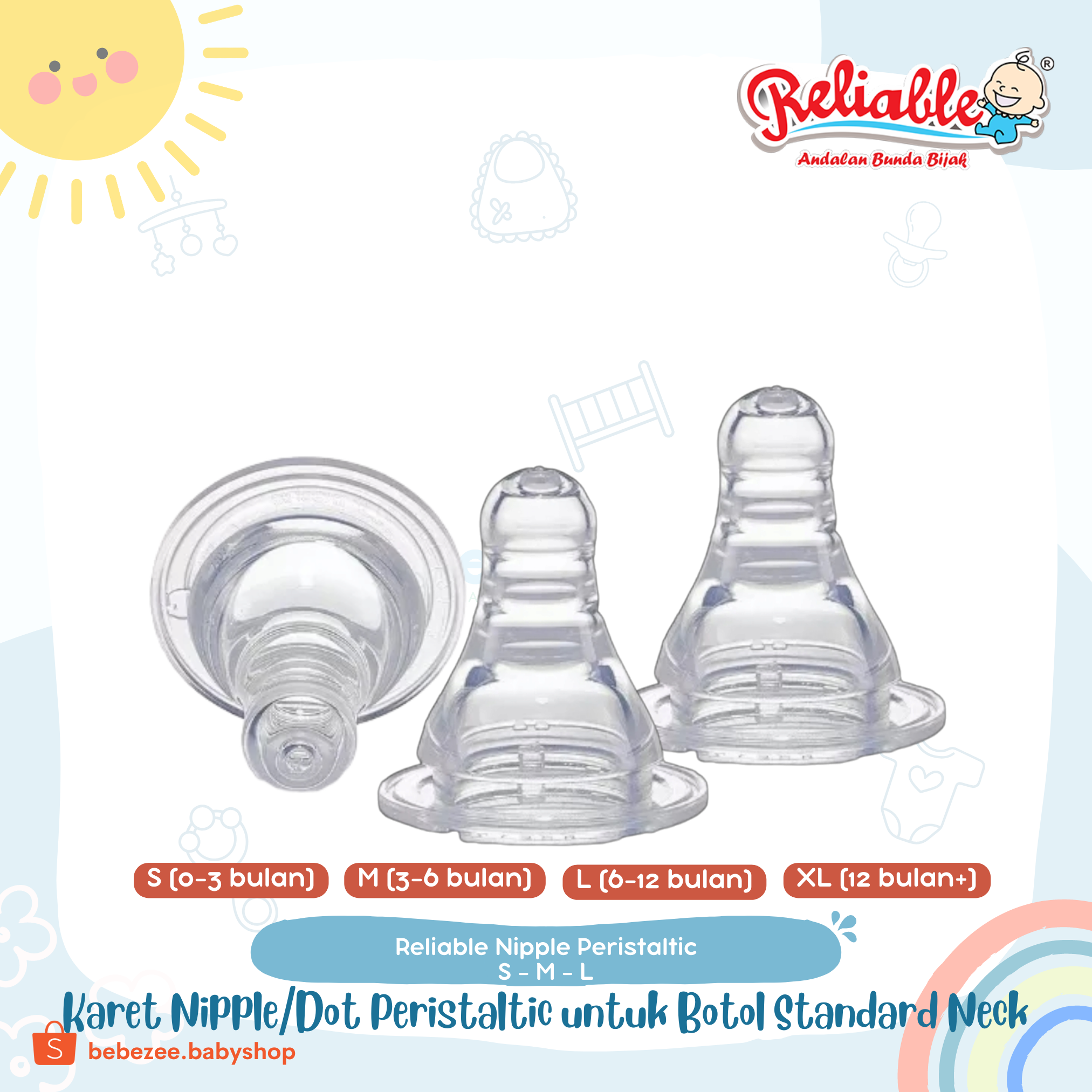 Jual Reliable 1pcs Nipple Peristaltic SML Anti Sedak Bisa untuk Pigeon ...
