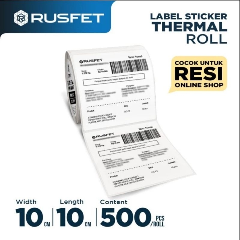 Jual LABEL STIKER DIRECT THERMAL 10X10 KERTAS ROLL PRINTER RESI TERMAL ...