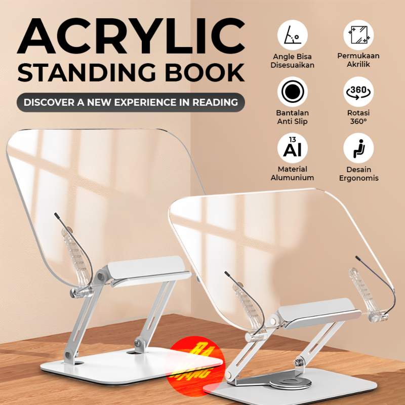 Jual Stand Standing Holder Dudukan Acrylic Buku Tablet Tab iPad Rotary ...
