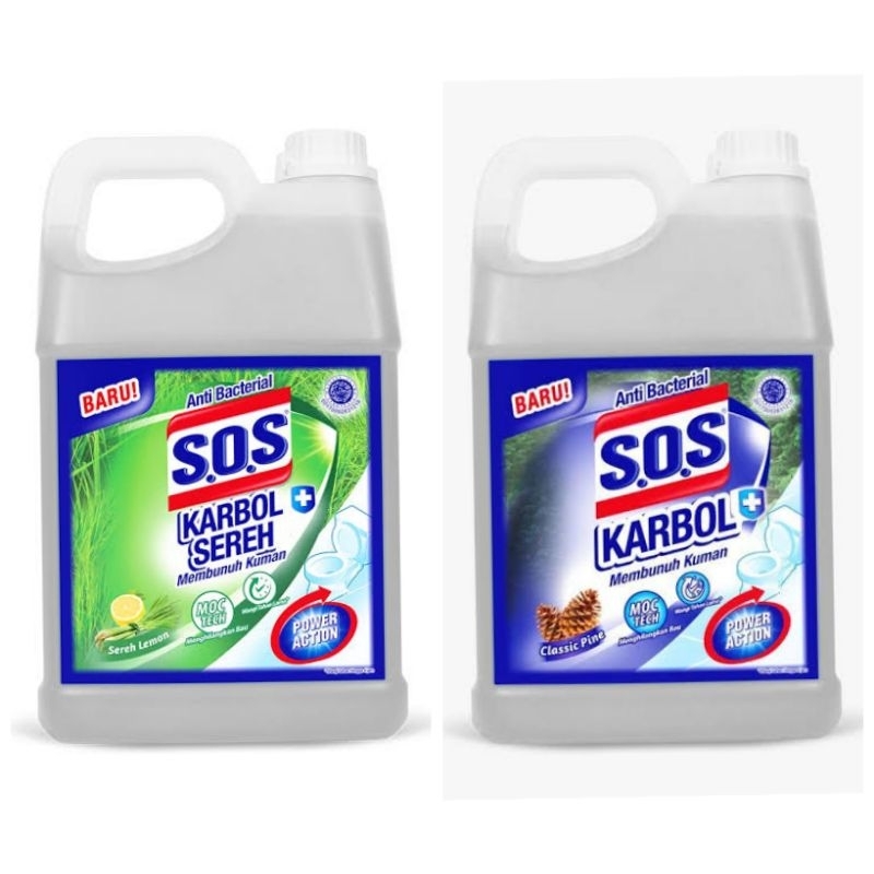 Jual SOS Karbol Wangi 4L Jerigen - S.O.S Pembersih Lantai Antibacterial ...