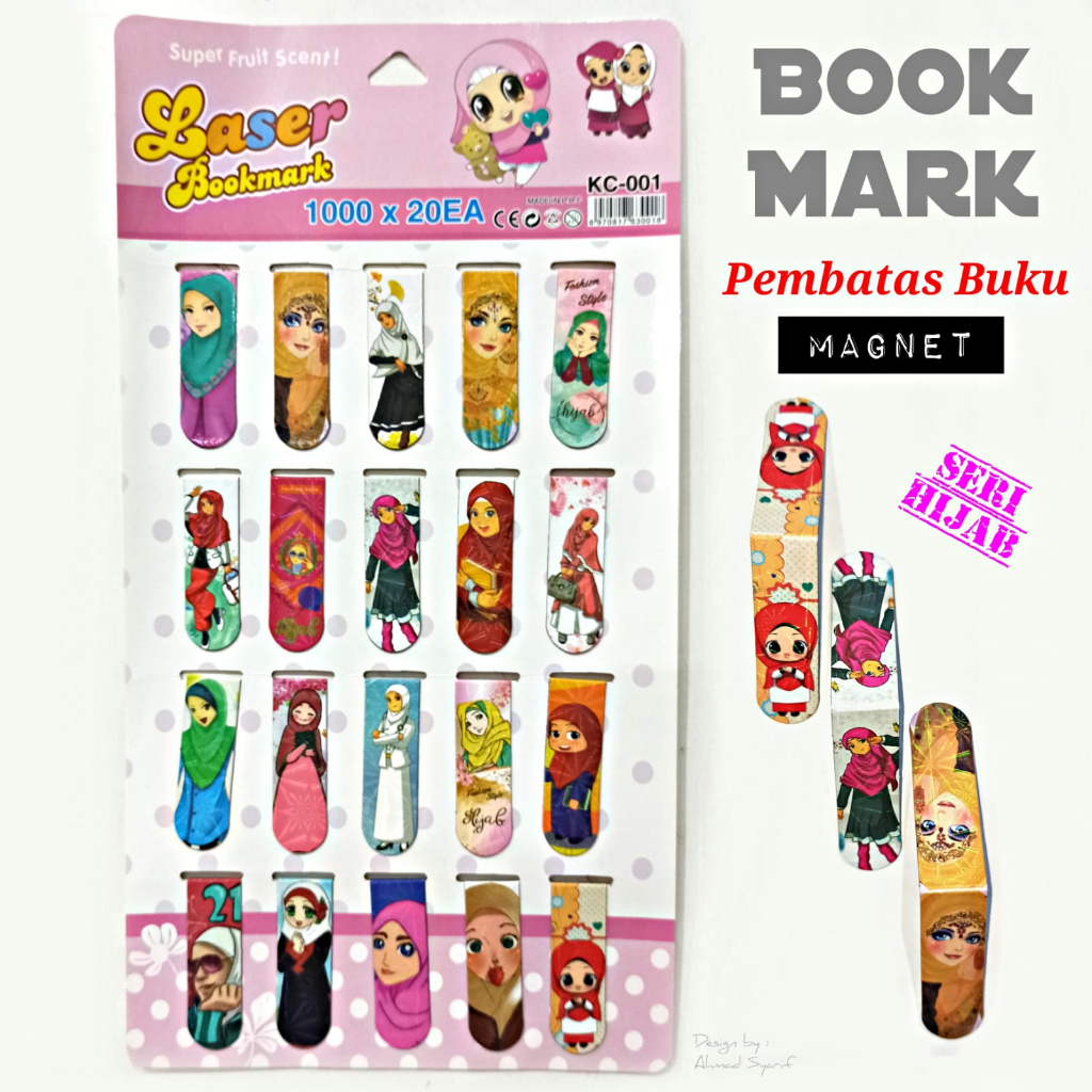 Jual BOOKMARK PEMBATAS BUKU MAGNET SERI HIJAB - PENJEPIT KERTAS PAPER ...