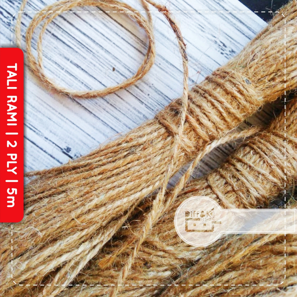 Jual Tali Rami 2mm 2Ply Goni 2 ply 2 mm Coklat per 5 meter Craft Rustic ...