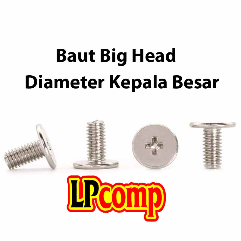 Jual Baut Screw m2 m2.5 Big Head Stainless Stainles SS SS304 2mm 2.5mm ...