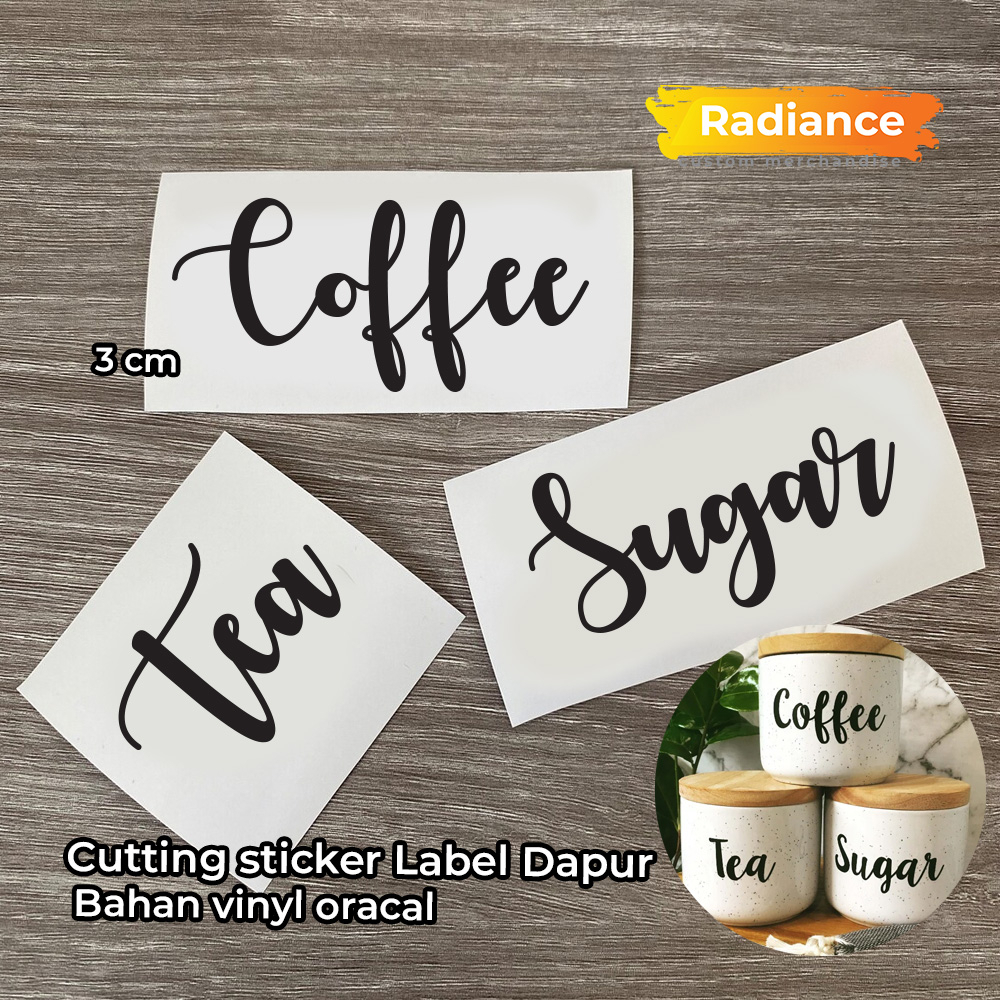 Jual Sticker cutting label dapur bumbu toples kitchen sugar tea coffee ...