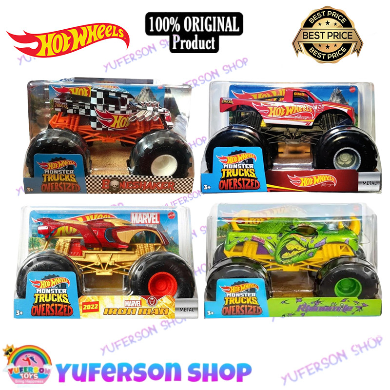 Jual Hotwheels Monster Trucks FYJ83 Iron Man Bone Shaker Rhinomite ...
