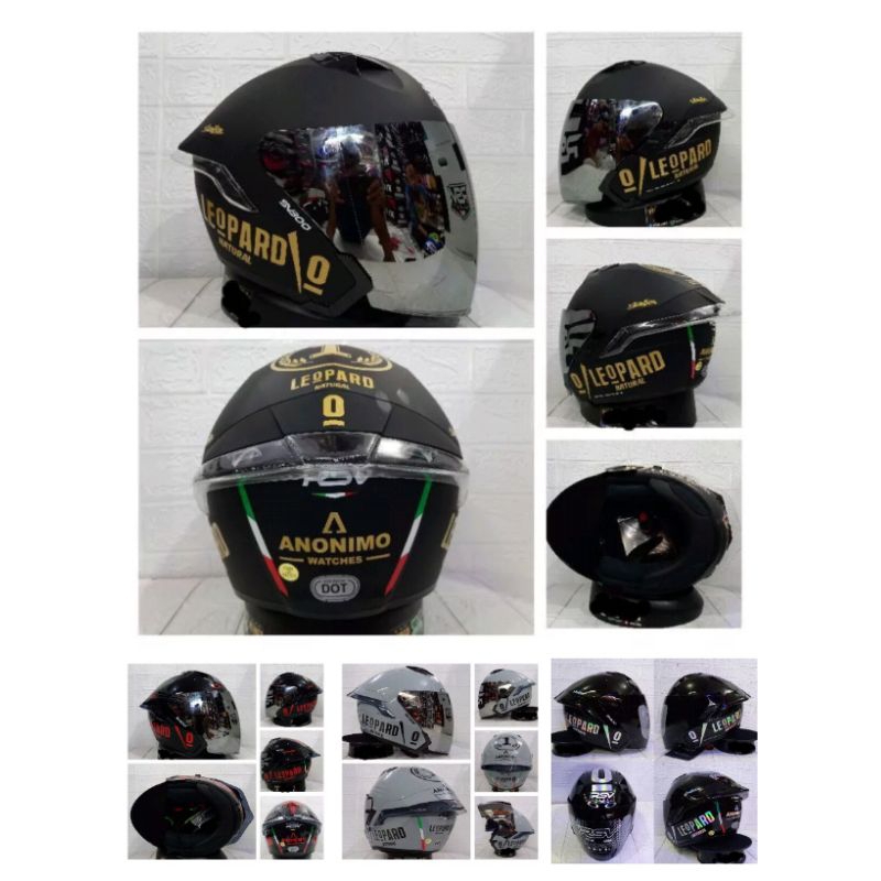Jual Helm Half Face RSV Putih Paket Ganteng Leopard Dan RedBull ...
