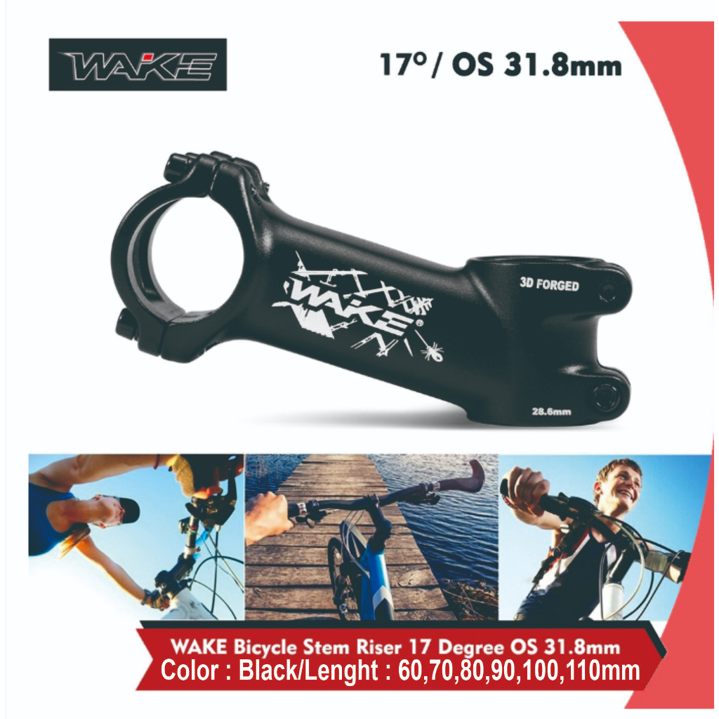 Jual Stem Sepeda WAKE 70 80 90 100 110 mm 17 Derajat 7 8 9 10 11 cm MTB ...
