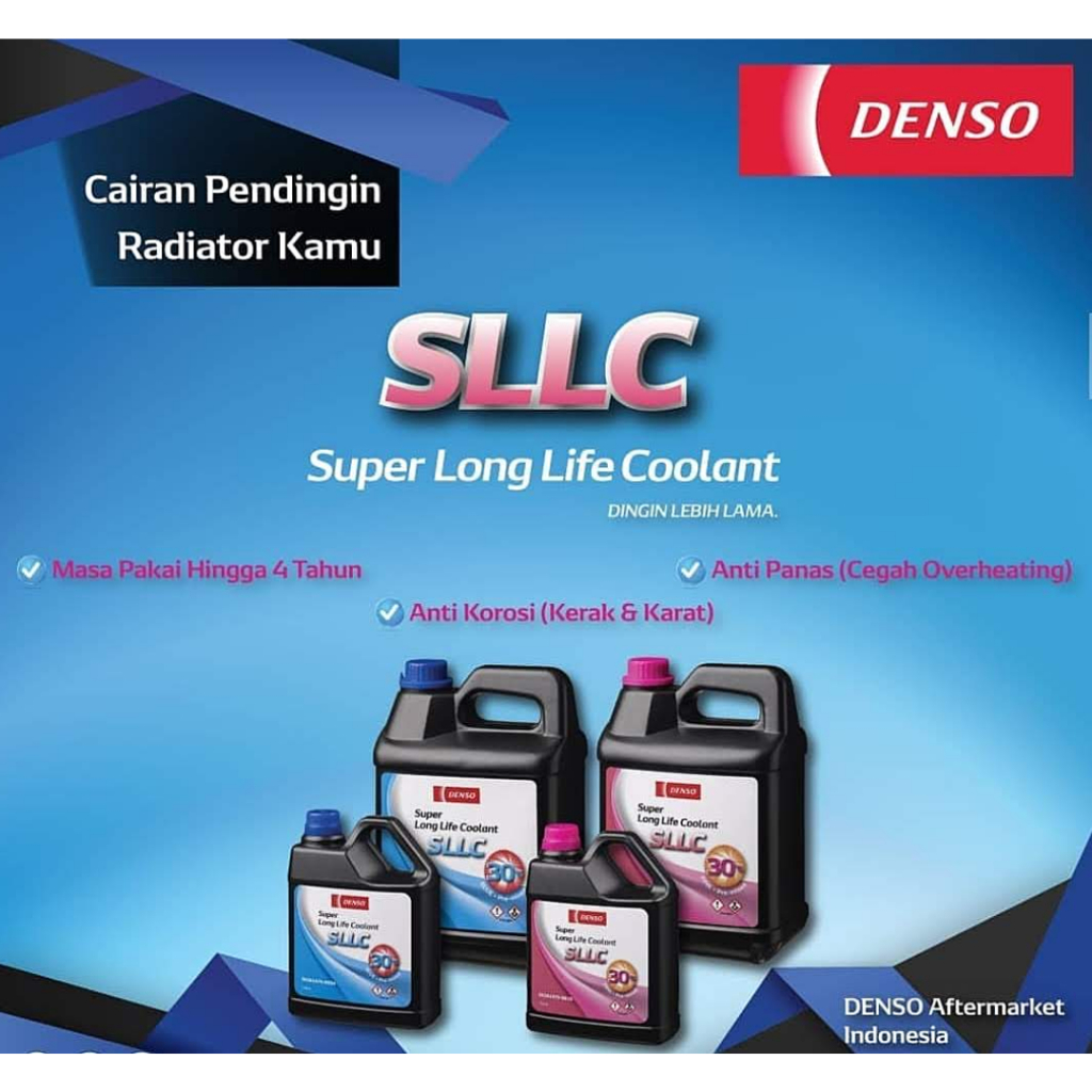 Jual AIR RADIATOR COOLANT DENSO SUPER LONG LIFER COOLANT SLLC BIRU GALON 4 LITER | Shopee Indonesia