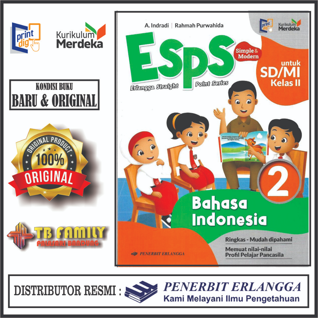 Jual ESPS BAHASA INDONESIA SD KLS 1 2 3 4 5 6 KURMER Kurikulum Merdeka Penerbit ERLANGGA ...