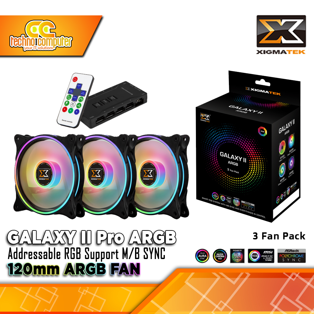 Jual FAN CASING XIGMATEK GALAXY II Pro ARGB - 12cm/120mm ARGB Fan ...
