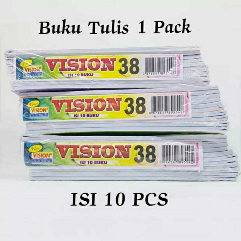 Jual Buku tulis vision 38 lembar 1 pack isi 10 pcs | Shopee Indonesia