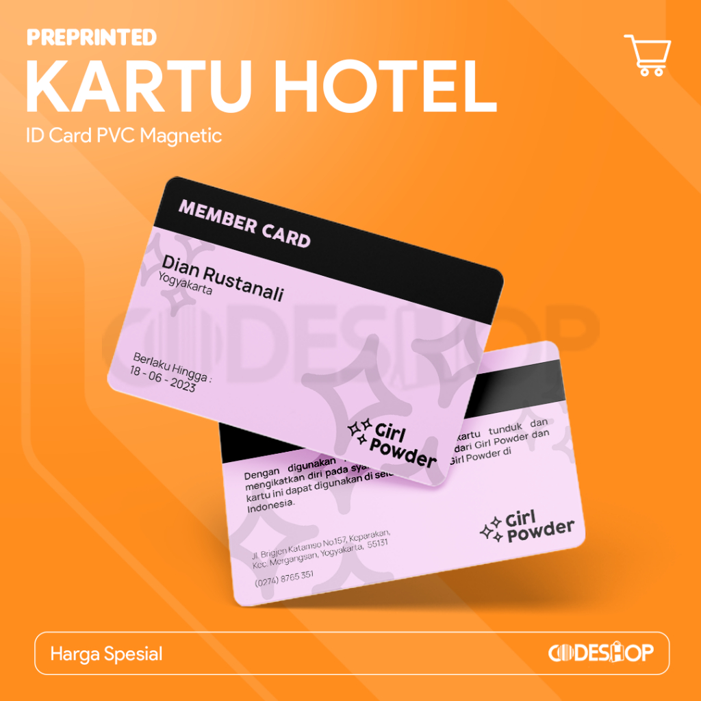 Jual Cetak Kartu Anggota Magnetic Member Card PVC Preprinted 2 Sisi ...