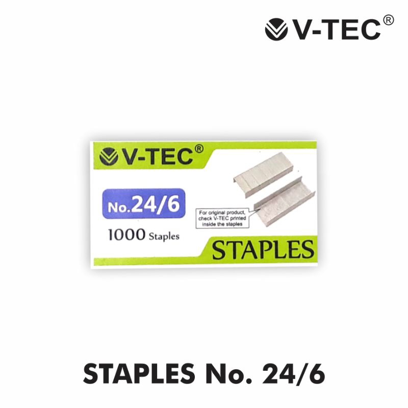 Jual Isi Staples No 3 / Isi Staples 24/6 1 Box merk Vtec | Shopee Indonesia