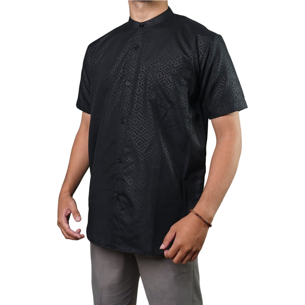Jual Baju Kemeja Koko Polos Bahan Emboss Premium Baju Muslim Pria ...