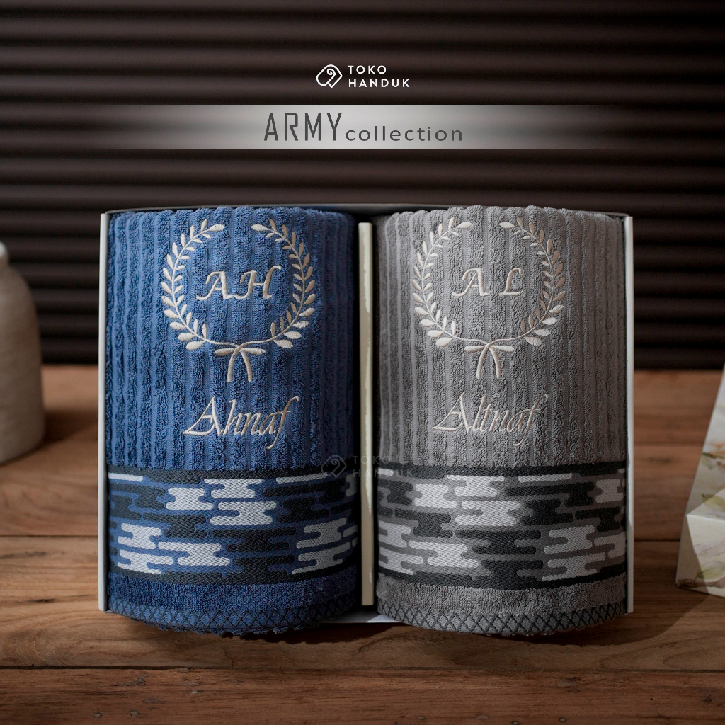 Jual Toko Handuk - Army - Gift Handuk Couple Custom Bordir (Couple ...