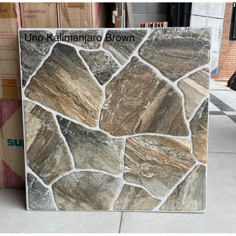 Jual keramik lantai 50x50 Kalimanjaro brown / uno | Shopee Indonesia