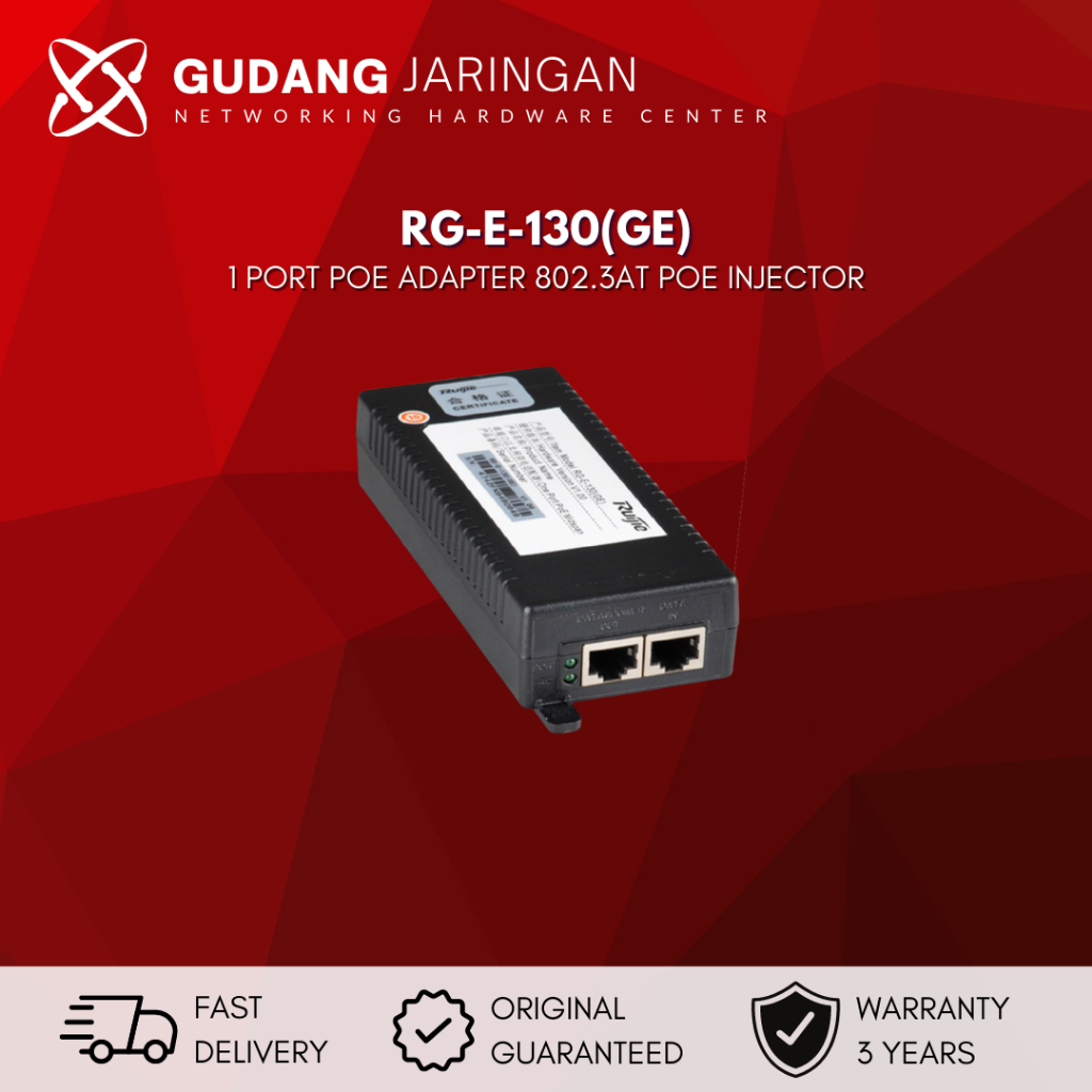 Jual RG-E-130(GE) RUIJIE REYEE 802.3AT STANDARD POE ADAPTER | Shopee ...