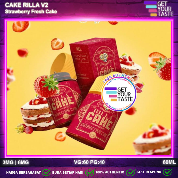 Jual Liquid Cakerilla V2 60ML Strawberry Fresh Cake Rilla by IJC x ...