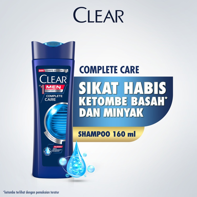 Jual CLEAR MEN ANTI DANDRUFF COMPLETE CARE SHAMPOO 160ML | Shopee Indonesia
