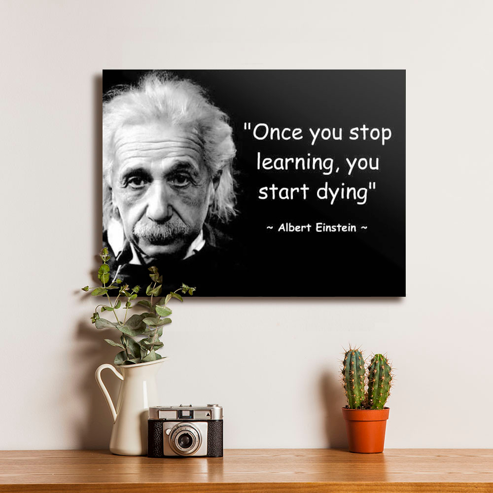 Jual Poster Tokoh Dunia Albert Einstein Quotes Once You Stop Learning ...