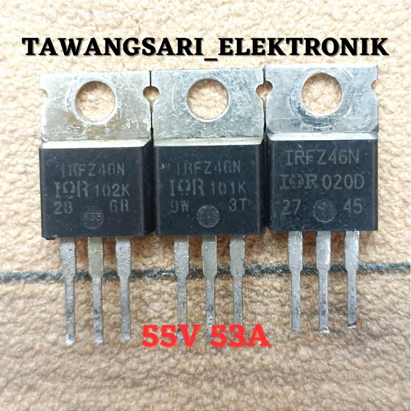Jual irfz46n Fet irfz 46n mosfet irfz46n original cabutan 55v 53a ...