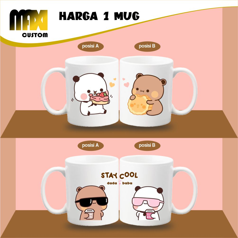 Jual MUG KARAKTER / MUG BUBU & DUDU / MUG LUCU / Gelas Standar Desain ...