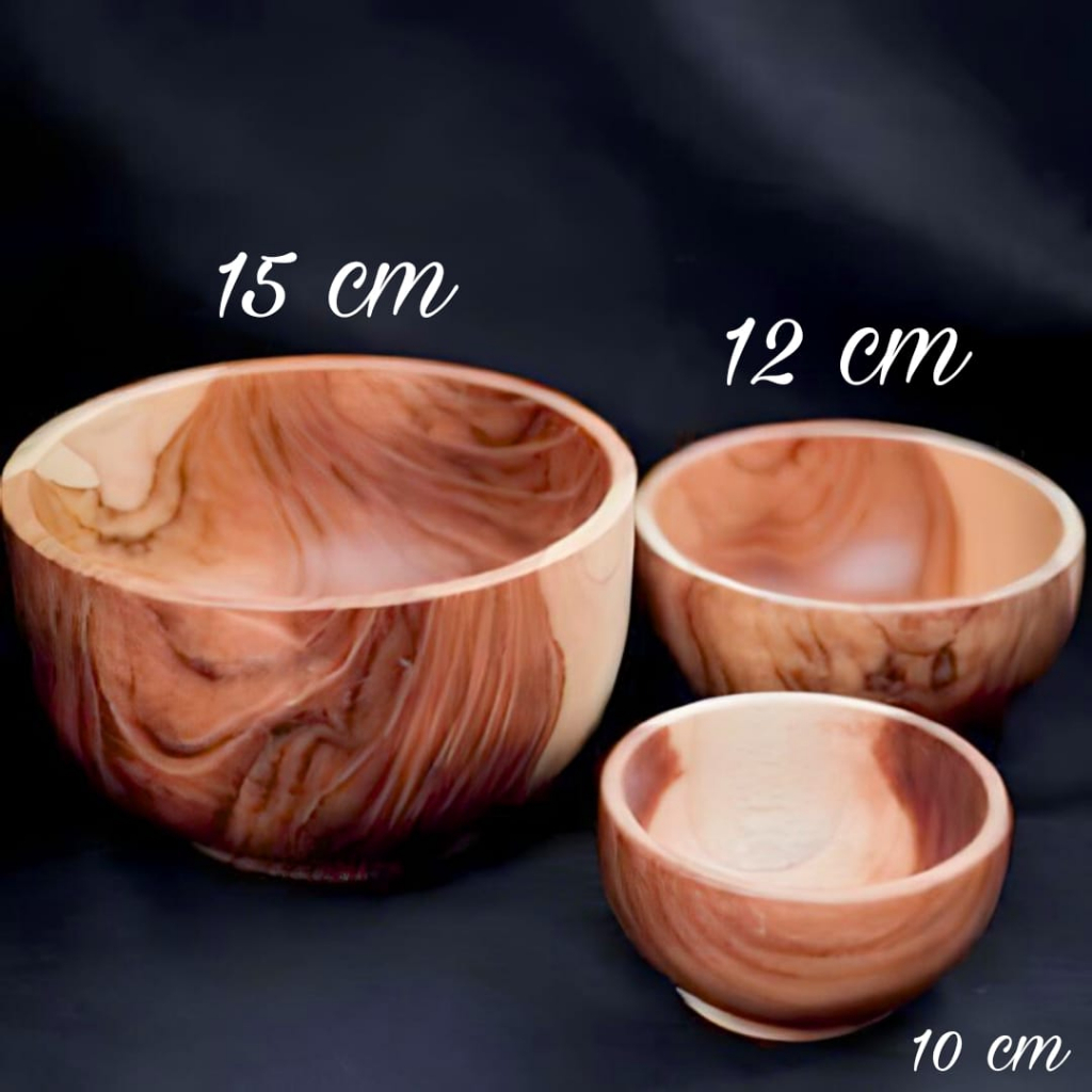 Jual Wooden Bowl / Mangkuk Kayu Jati / Mangkok Kayu Smoothies Bowl ...