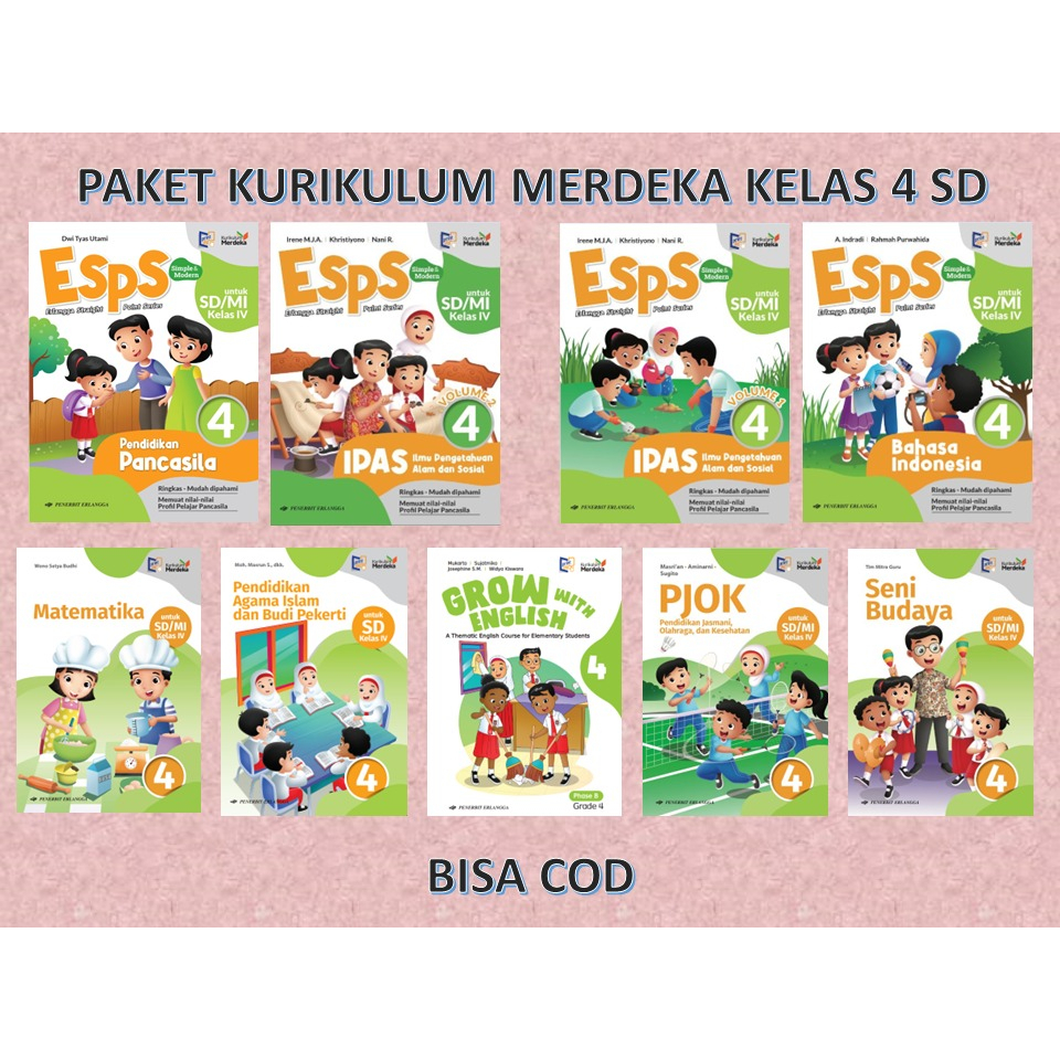 Jual BUKU TEKS KURIKULUM MERDEKA KELAS 4 SD/MI ERLANGGA | Shopee Indonesia