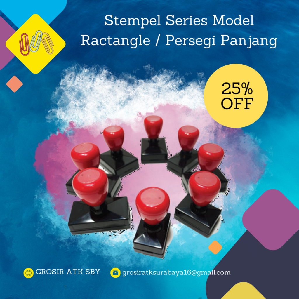 Jual Gagang Stempel Ractangle / Persegi Panjang Otomatis Tanpa Bantalan | Shopee Indonesia