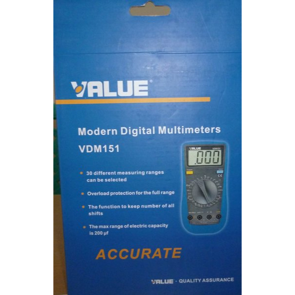 Jual MULTIMETER VALUE VDM151 - MULTITESTER - AVOMETER DIGITAL | Shopee ...
