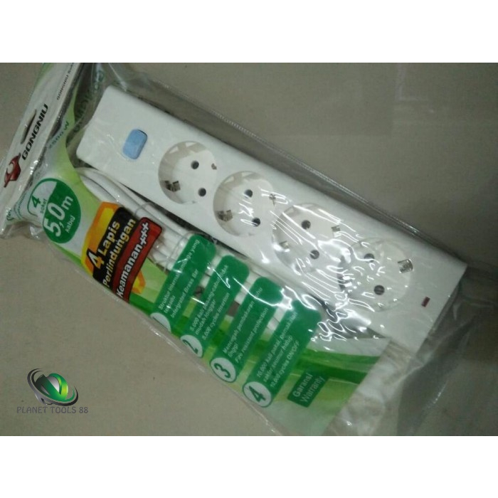 Jual Stop kontak GONGNIU uticonn 4 lubang stop kontak 1 switch 5 M 5M PLANETTOOLS | Shopee Indonesia