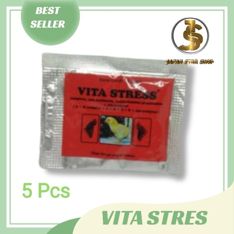 Jual Vita Stress per 5 Sachet Vitamin Anti Stres Ayam Unggas (5 gr ...