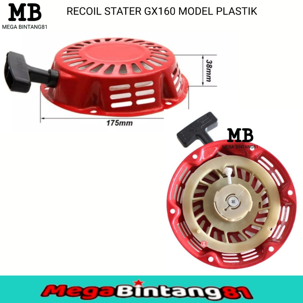 Jual recoil stater starter GX160 MODEL PLASTIK tarikan engkol mesin GX160 slahan mesin GX160 ...
