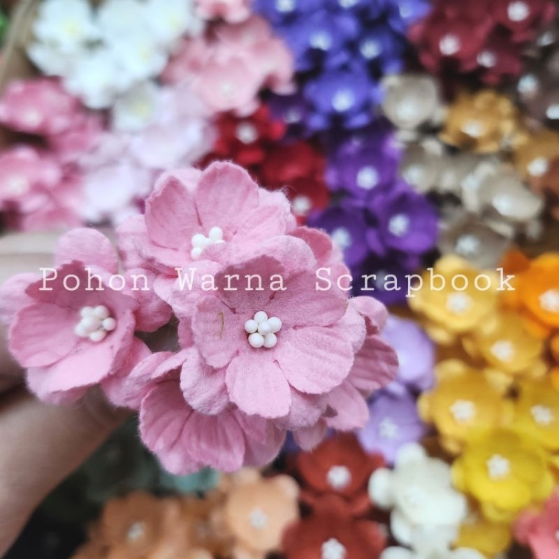 Jual Bunga Kertas Cherry Blossom / Bunga Scrapbook / Bunga Mahar ...
