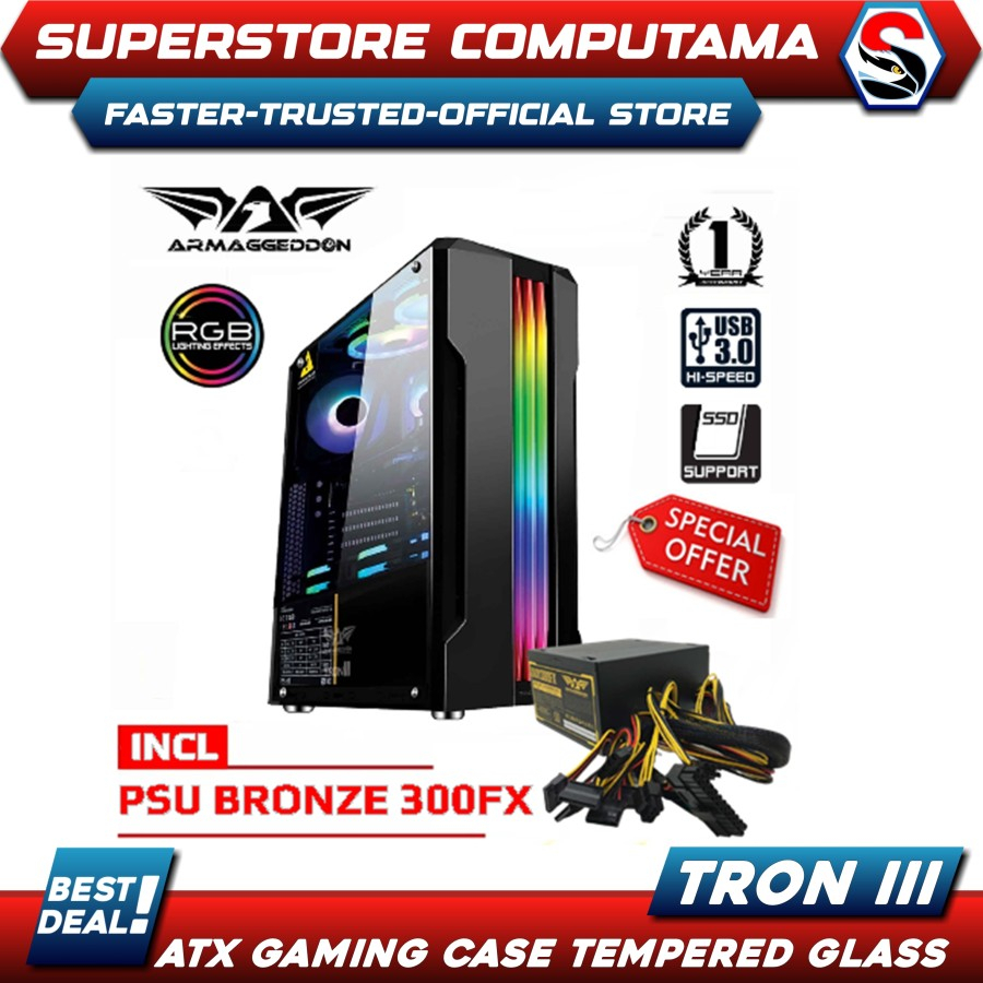 Jual Armaggeddon Tron III - ATX Gaming Case Tempered Glass | Shopee ...