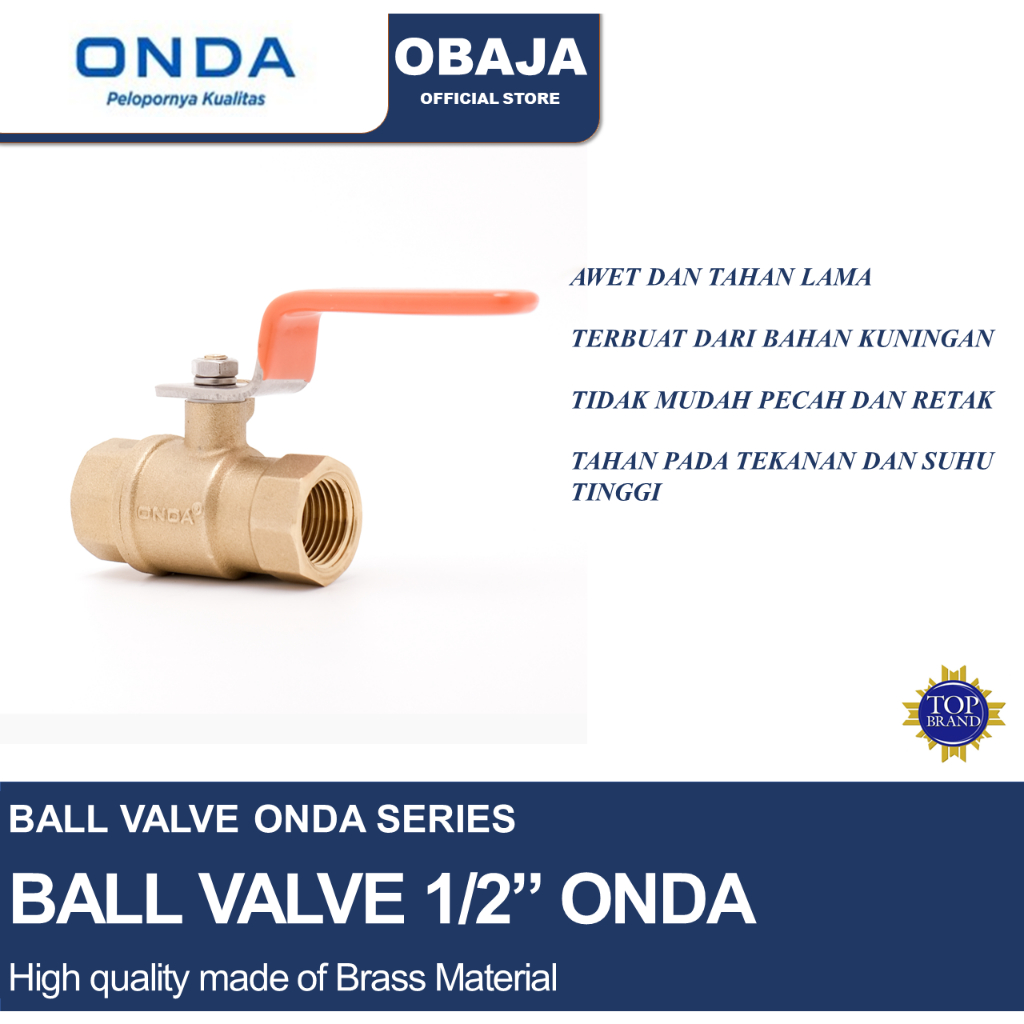 Jual Onda Ball Valve 1/2"/Stop Kran Kuningan Onda/Ball Valve Brass Onda | Shopee Indonesia