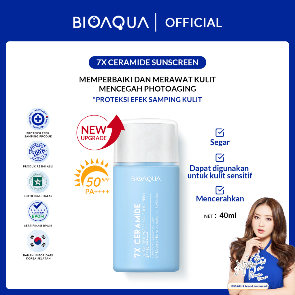 Jual BIOAQUA Body Sunscreen SPF 50 PA++++ 40ml 7X Ceramide Sunscreen ...