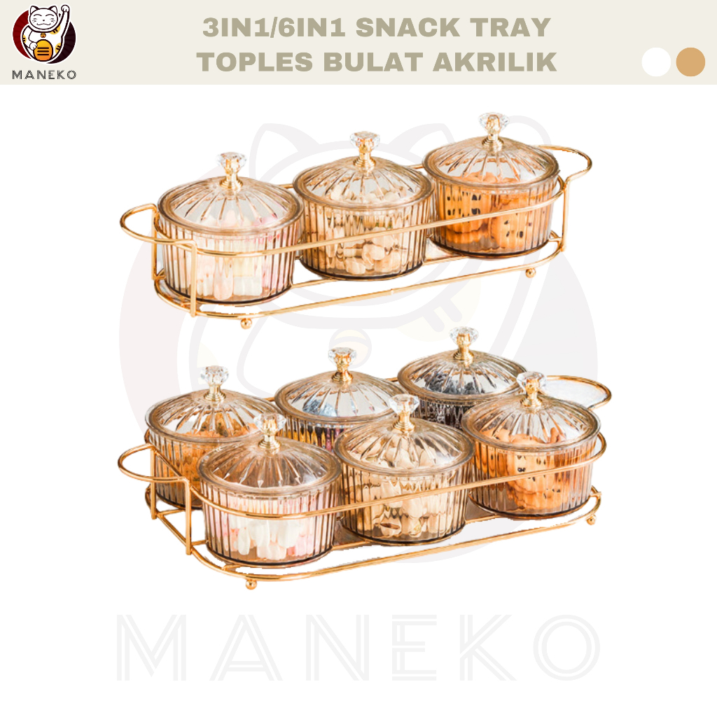 Jual [COD] ZAVANESE 3IN1/6IN1 SNACK TRAY TOPLES BULAT AKRILIK - 068 ...