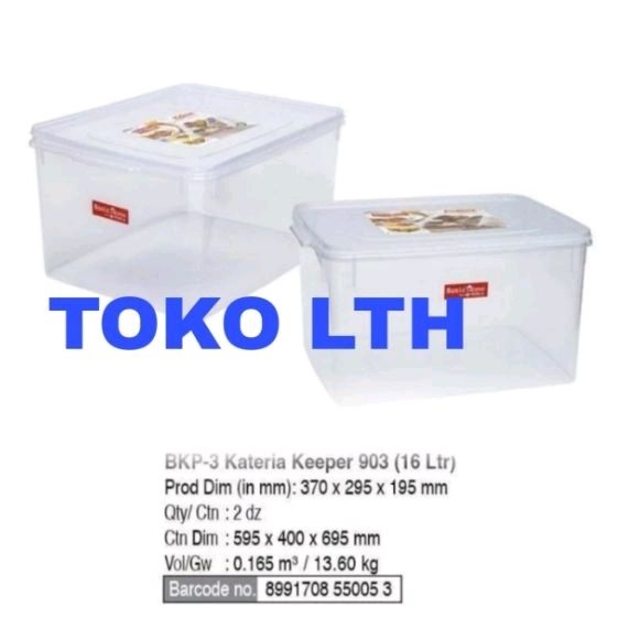 Jual KOTAK BOX TEMPAT DONAT 16 LTR KATERIA 903 BKP-3 BKP3 BASIC HOME LS ...