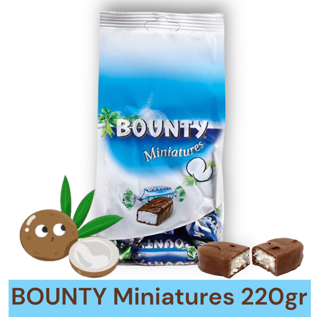 Jual BOUNTY MINIATURES CHOCOLATE 220 GRAM | COKELAT BOUNTY MINI ...