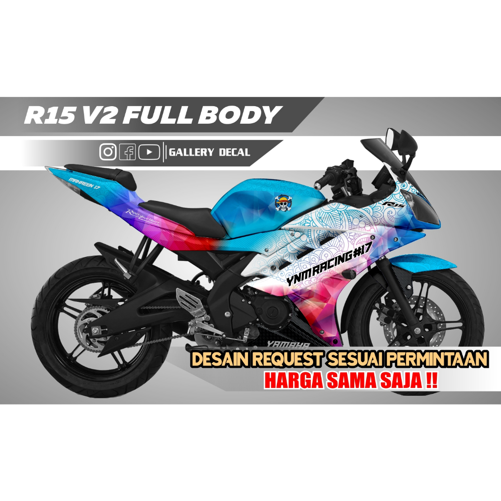 Jual STIKER DECAL YAMAHA R15 V2 FULL BODY | Shopee Indonesia