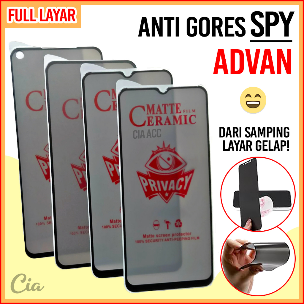 Jual Anti Gores SPY Advan GX G5 Elite G9 Pro Hitam Gelap Keramik Ceramic Privacy Matte Full ...