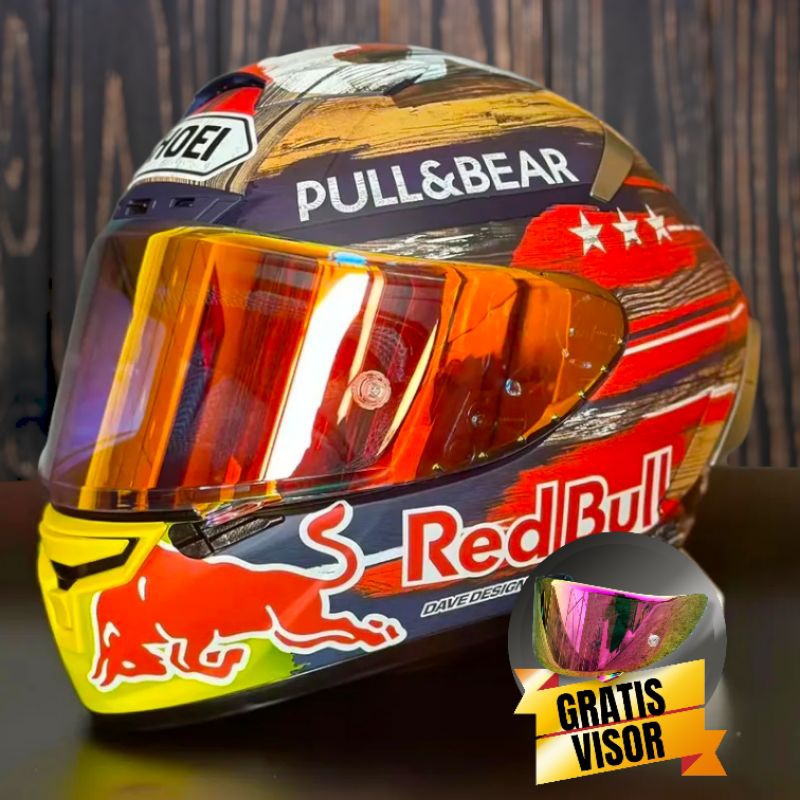 Jual Helm Shoei Marquez American GP Red Bull Helm full face Helm ...