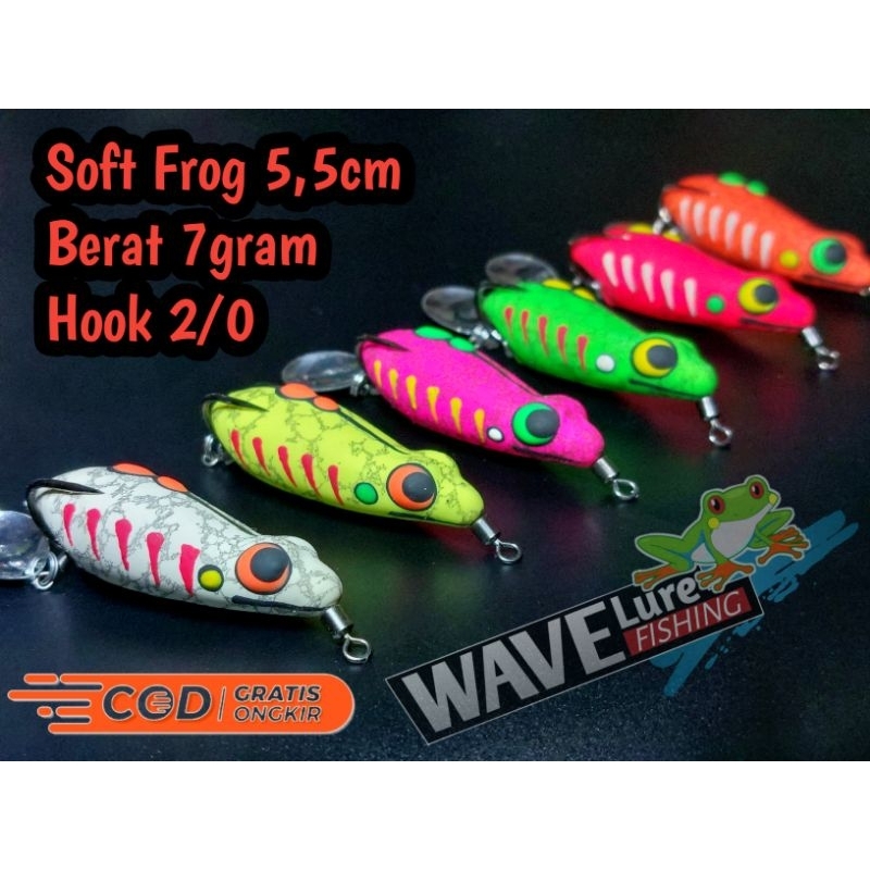 Jual SOFT FROG 5,CM WAVE LURE KILLER / UMPAN SOFT FROG / DOUBLE HOOK 2 ...