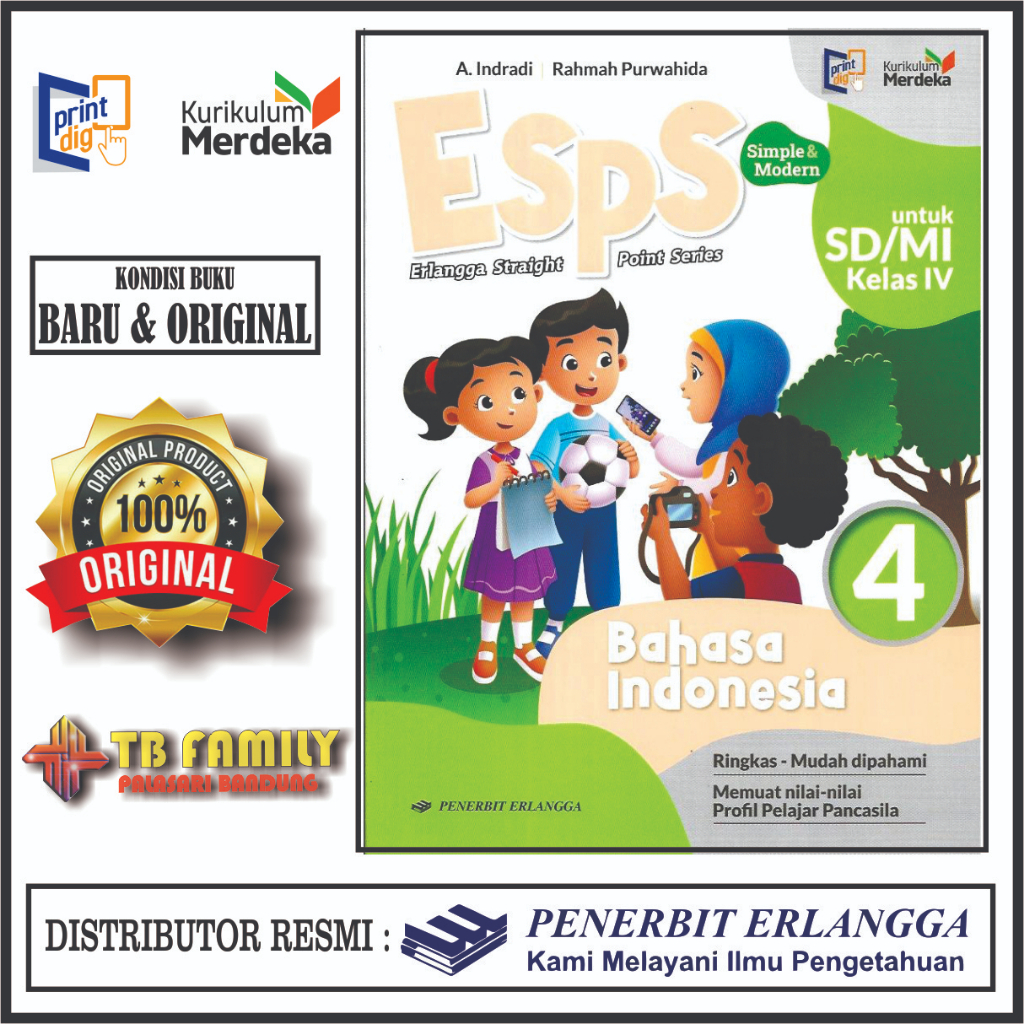 Jual Buku Paket Kurikulum Merdeka KURMER Kelas 4 SD/Mi Penerbit Erlangga | Shopee Indonesia