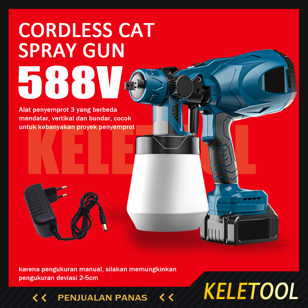 Jual KELETOOL 3500W Cordless Spray cat Gun Alat semprot cat Alat cat ...
