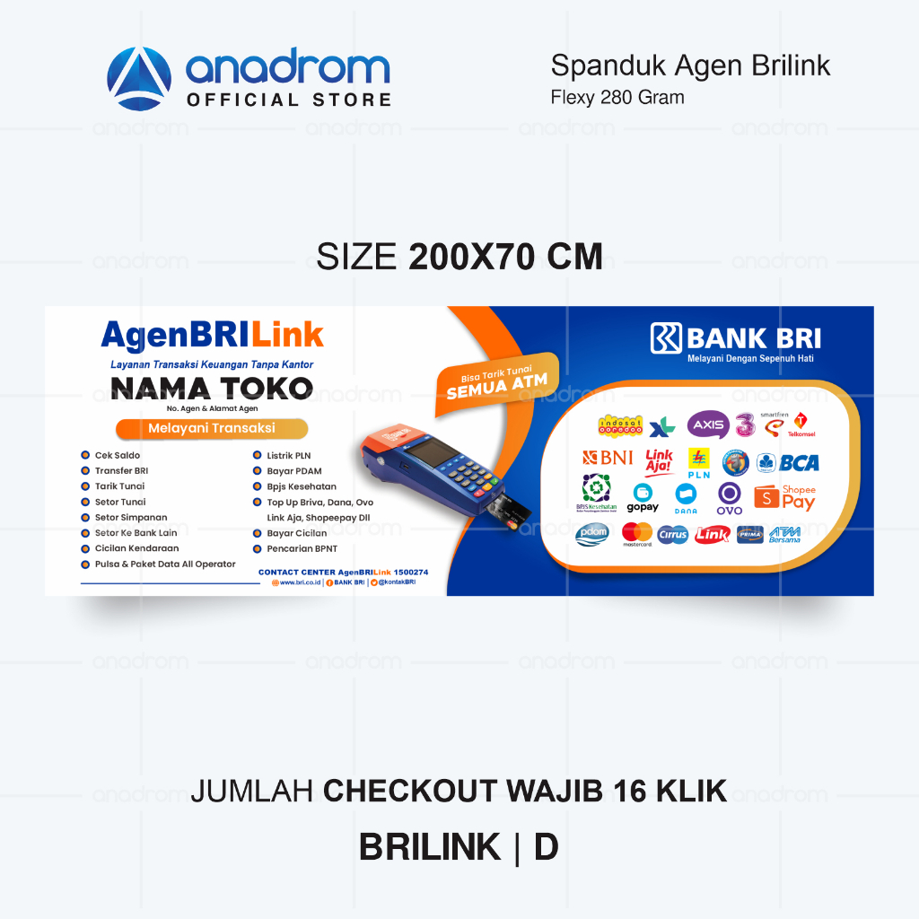 Jual Spanduk Atribut Wajib Agen Brilink | Banner Agen Brilink | Anadrom3444 | Shopee Indonesia