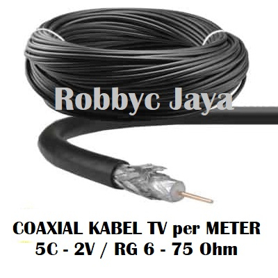Jual Kabel Antena TV Meteran RG6 Coaxial Antenna TV Cable Per Meter | Shopee Indonesia
