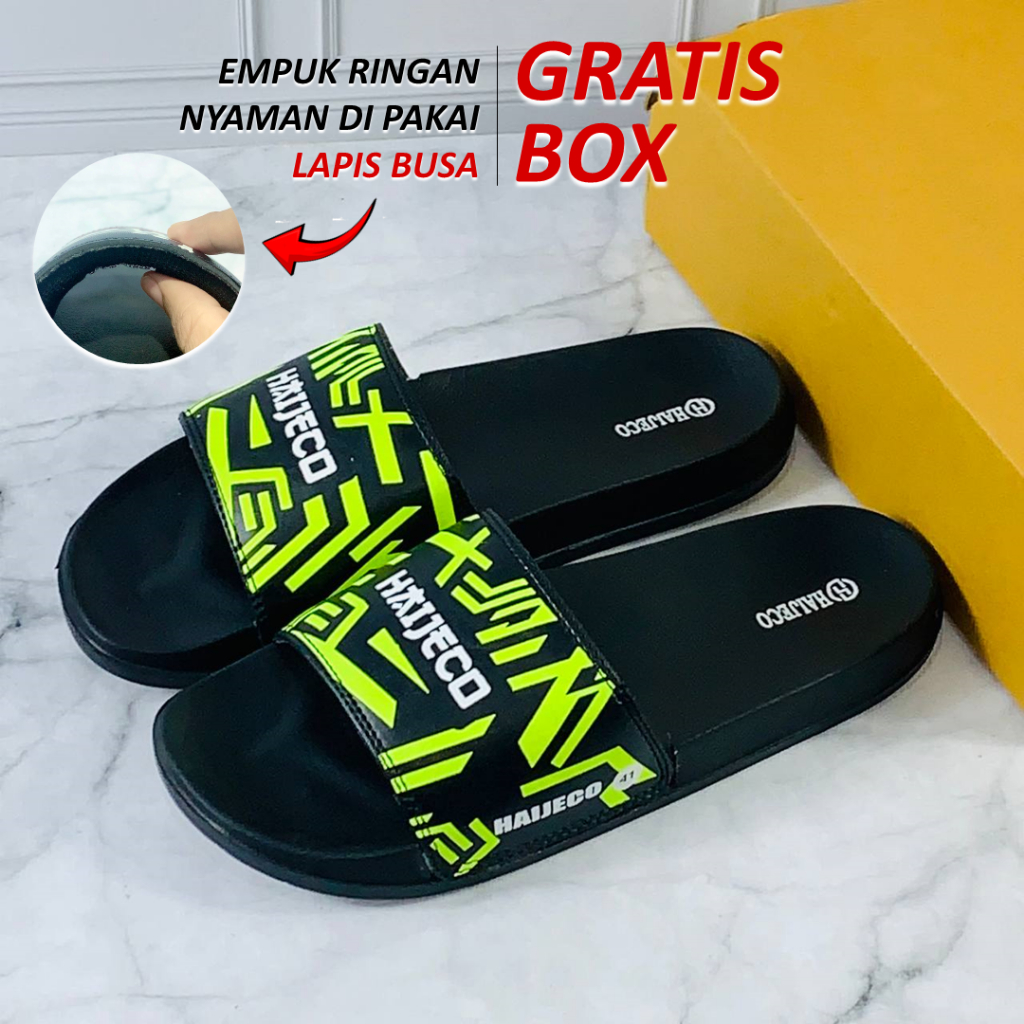 Jual Sendal Slop Pria Distro Karet Grade Original Kekinian Sandal Slip ...