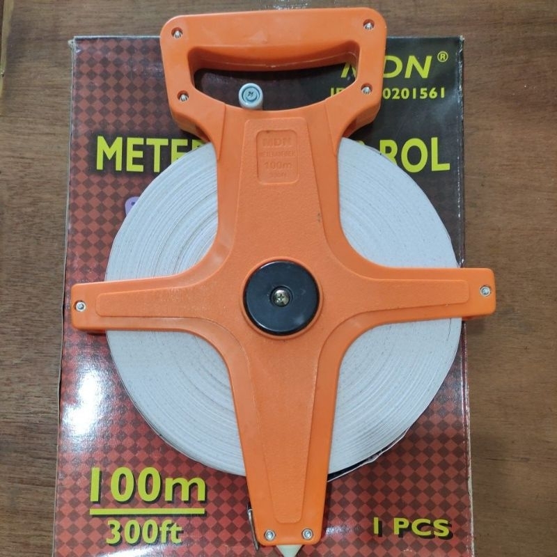 Jual meteran rol 100meter/ meteran tanah 100meter / meteran fiber rol ...